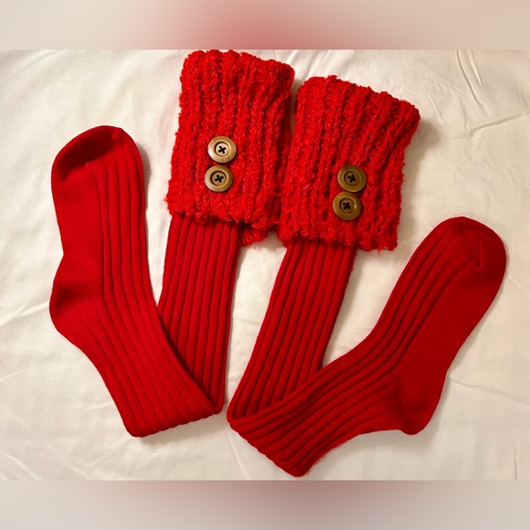 Accessories | Knee High Red Boot Socks Never Worn | Poshmark